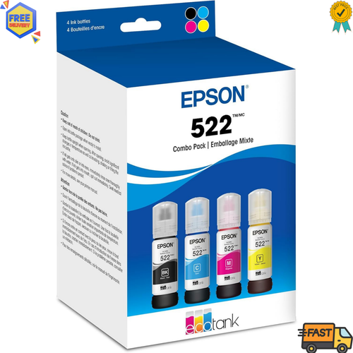 Epson 522 EcoTank Ink Ultra-high Capacity Bottle Black & Color Combo ...