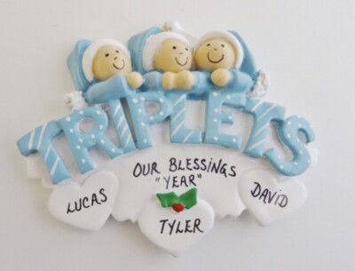 Personalized Baby Boy / Girl Triplets Christmas Ornament | eBay