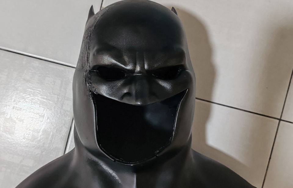 DOJ Batman Replica Cowl Polyurethane Rubber Full Head Mask PROP COSPLAY ...