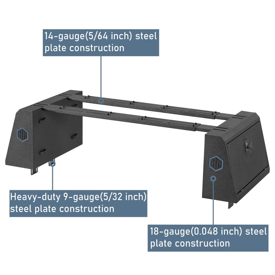 Pickup Topsider Truck Trunk Bed Rack Tool Box Lockable Storage Box ...