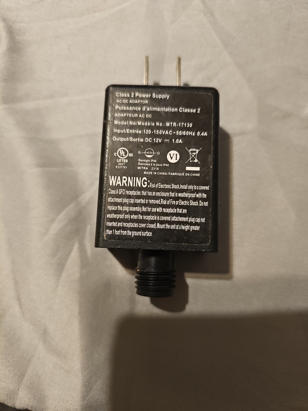 Class 2 Power Supply Model MTR-17130 DC 12V 1.0A | eBay