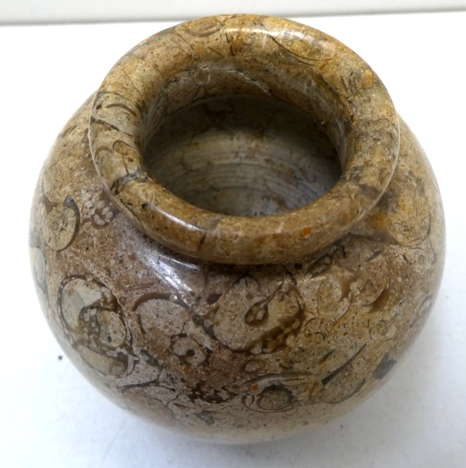 VINTAGE STONE HAND CRAFTED POLISHED TURNED STONE VASE | eBay UK