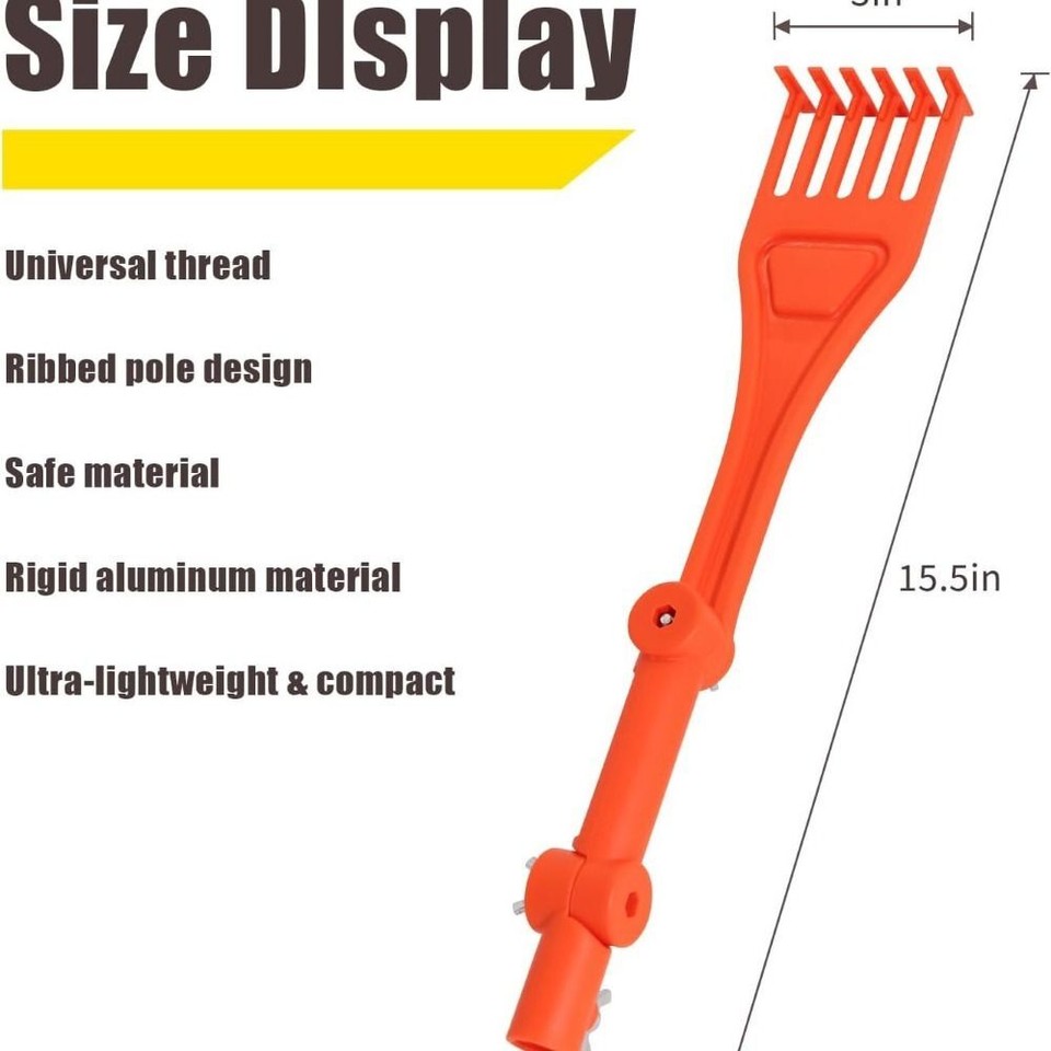 Out-of-Reach Areas Mini Rake Removing Leaves and Branches for Roof and ...