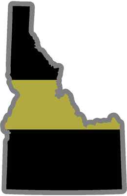 4" Idaho ID State Thin GOLD Line Dispatcher Dispatch 911 9-1-1 Decal ...
