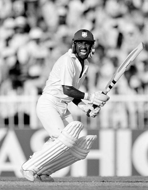 Gus Logie batting for the West Indies against India during t- Old ...