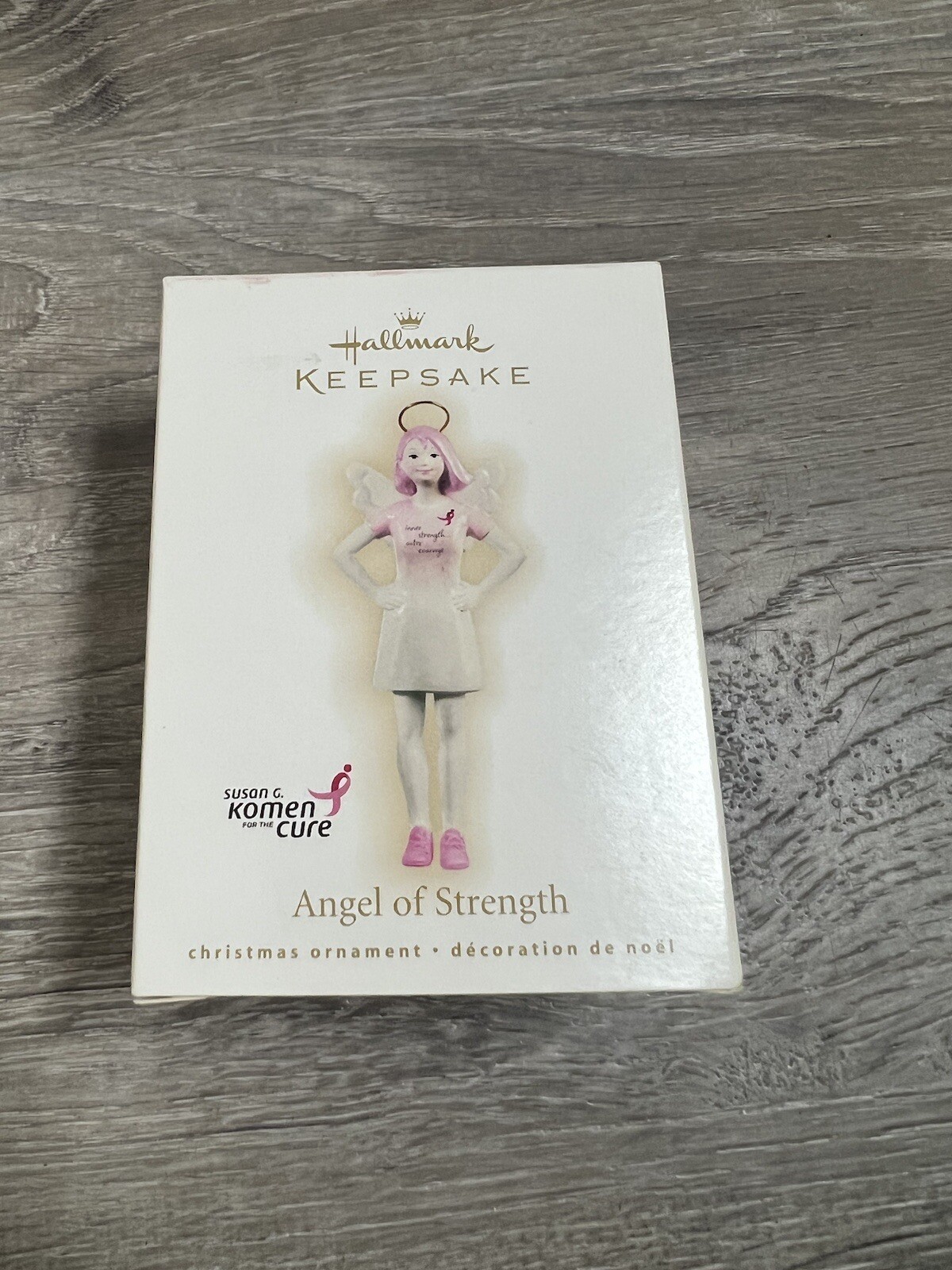 Hallmark Angel Of Strength Breast Cancer Christmas Ornament Bin 48 | eBay