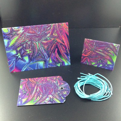 Rainbow Fluro Note Card Tags Matching Set Envelope & String Labels ...