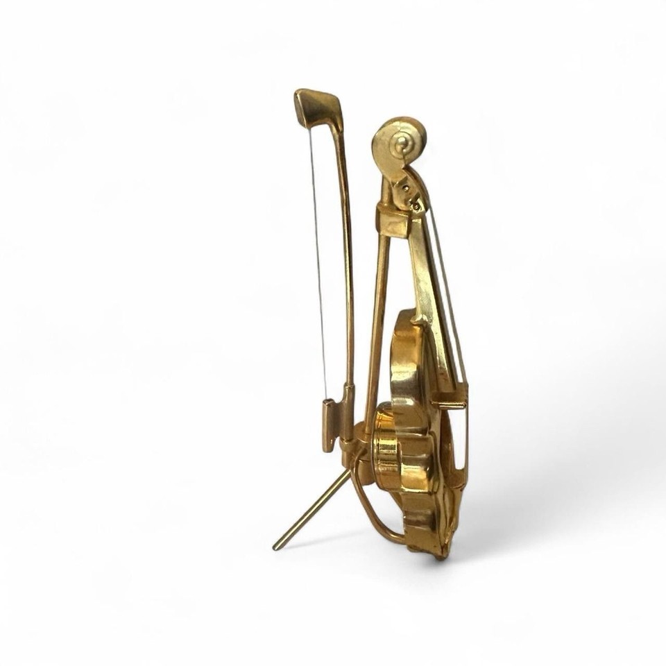 Vintage Gold Mozart Violin Clock | Miniature Decorative Watch with ...