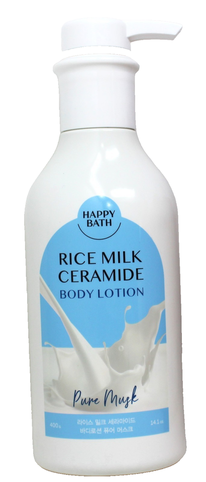 Happy Bath Rice Milk Ceramide Pure Musk Body Lotion 14.1 oz Made in ...