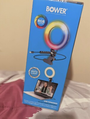 Bower White/RGB 6" Ring Light With Clip-on +Tabletop Tripod With Remote ...