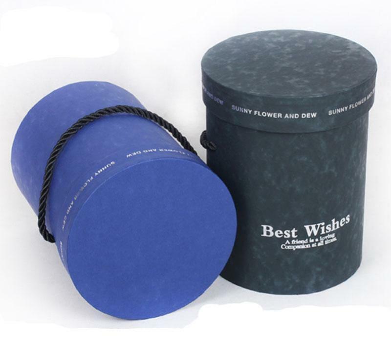 Fashion European Paper Portable Round Flower Bucket Bouquet Packing ...