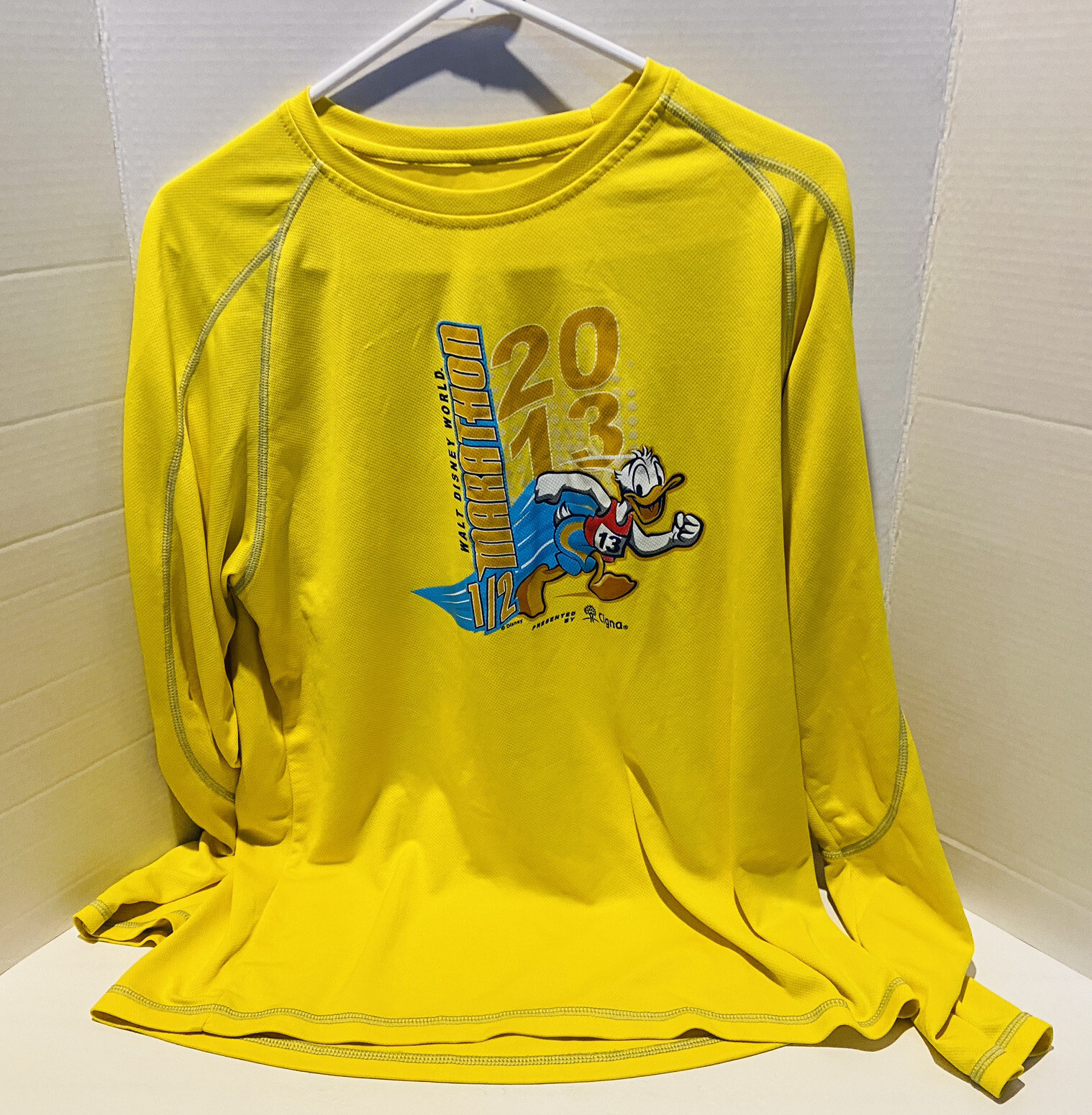2013 Walt Disney World Marathon Yellow Running LS Shi… - Gem