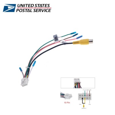 10Pin Car RCA Rear View Cable Adapter For Aftermarket Android Radio ...