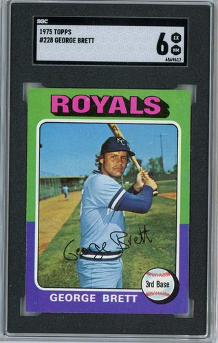 Graded 1975 Topps George Brett #228 Rookie RC Baseball Card SGC 6 EX-MT ...