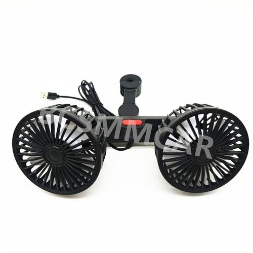 Dual Head Car Cooling Fan Back Rear Seat Headrest Ventilation Air Fan ...