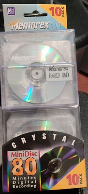 New 10 Pack Memorex CRYSTAL MD 80 minute DIGITAL Recordable Mini Disc ...