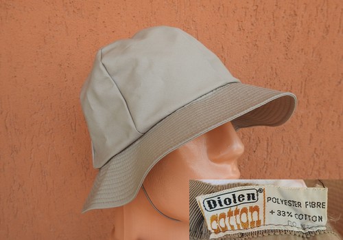 Vintage 80s German Bucket Hat Diolen West Germany Beige Chin Strap (XS ...