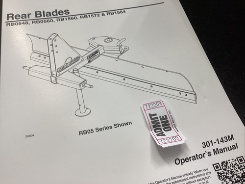 Land Pride Operator's manual Rear Blades RB0548 RB1560 RB1572 RB1584 ...