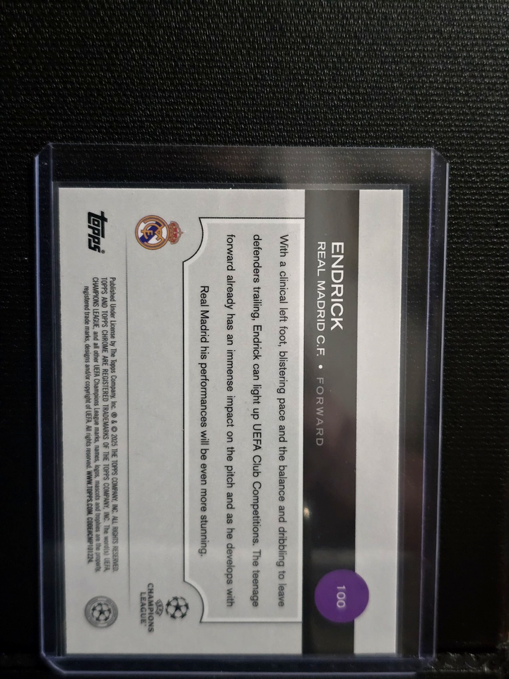 Endrick 2024-25 Topps Chrome UEFA Club Competitions Silver Refractor RC ...