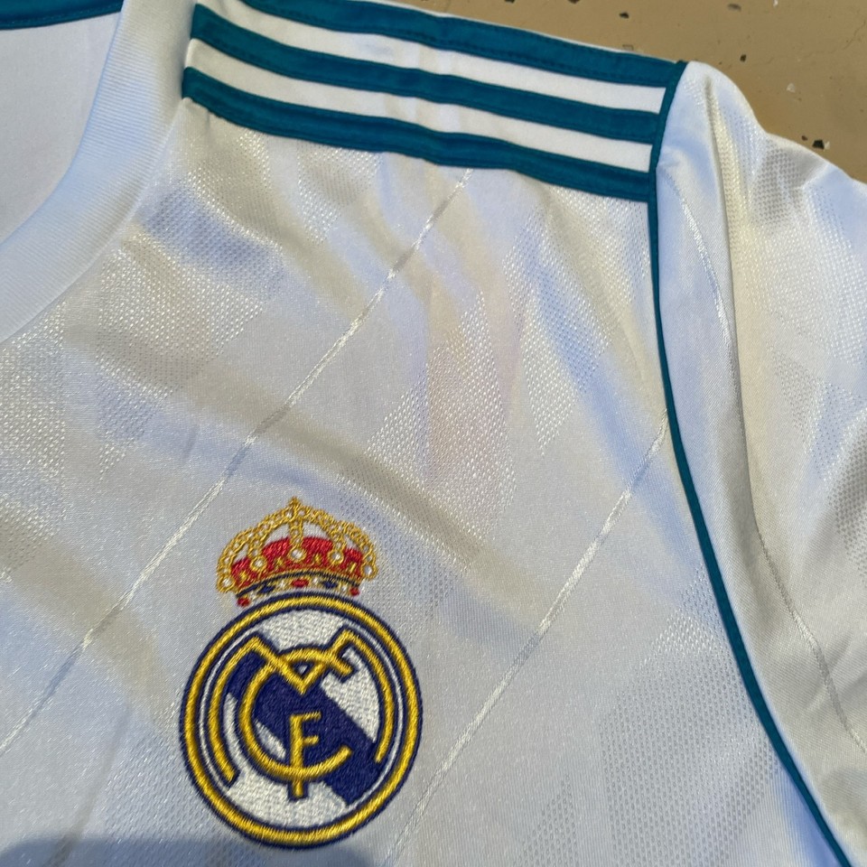 Adidas Real Madrid 2017-2018 Home shirt White Mens Medium Soccer Jersey ...