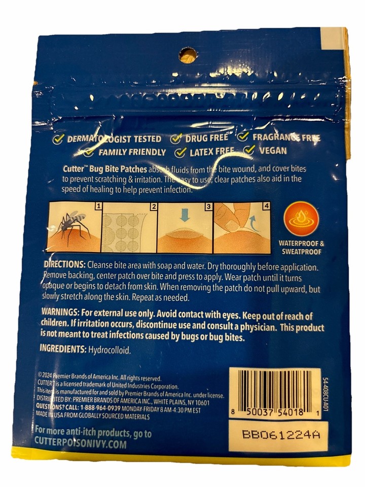 Cutter Bug Bite Patches (51 Ct) Package. 30 packages available | eBay