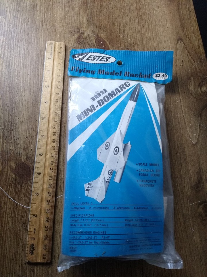 Vintage Estes TK-05 Mini-Brute Mini-Bomarc 0805 Damon Era Model Rocket ...