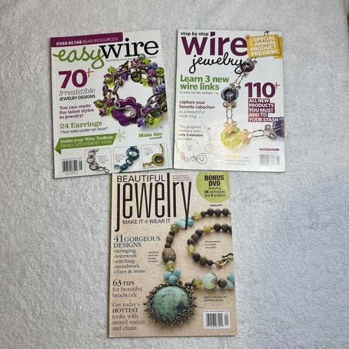 Magazine Lot Of 3 Bundle Step By Step Wire Beautiful Jewelry With Bonus ...