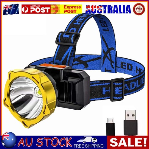 LED Headlight 1200mAh Built-in Battery USB Rechargeable Waterproof ...