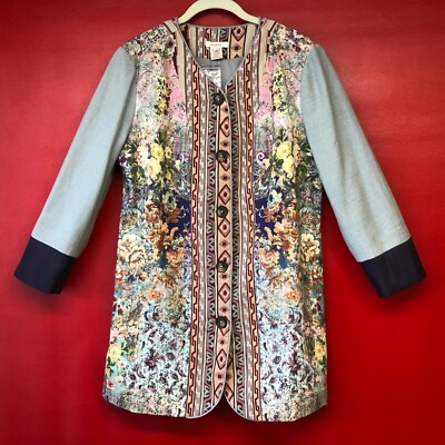 Sundance Catalog Floral Brocade Embroidered Silk Lined Jacket Coat Size ...