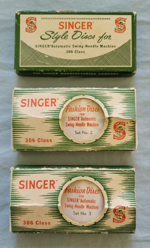 3 SETS of SINGER STYLE/FASHION DISCS 306 Class - Decorative Stitch Cams ...