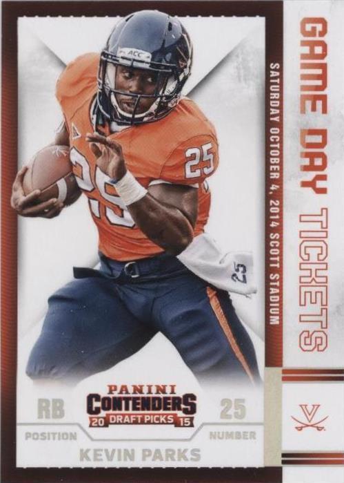 2015 Panini Contenders Draft Picks - Game Day Tickets Kevin Parks #81 ...