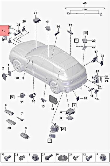 PORSCHE CAYENNE 9Y0 TRIM FOR ULTRASOUND SENSOR 9Y0807379 2019 ORIGINAL ...