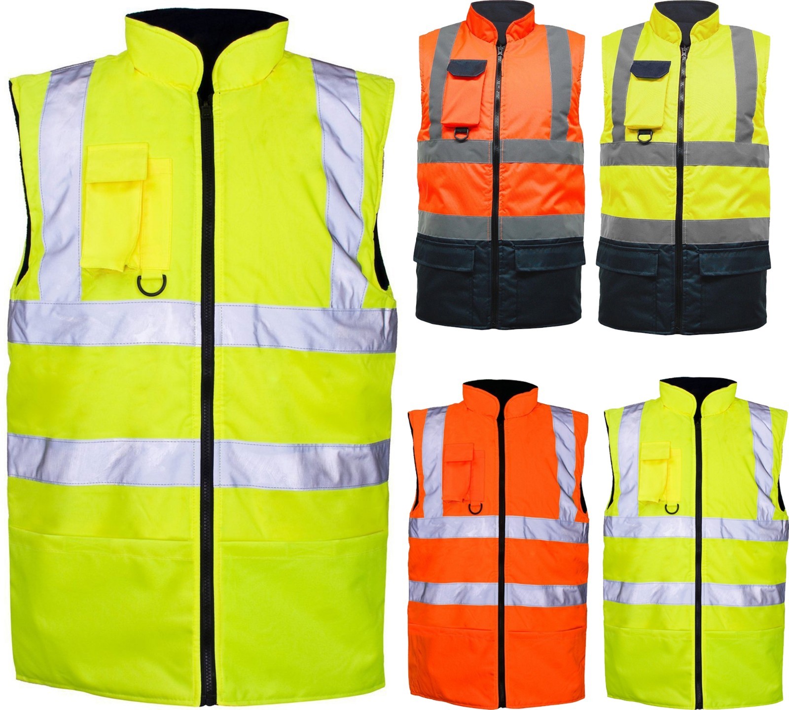 New Mens Hi-Vis Jacket Two Tone Yellow Jumper Gillette Fleece ...