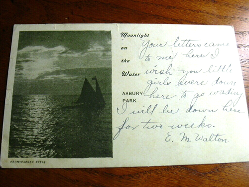 *1908 Moonlight, Asbury Park, New jersey Postmark | eBay