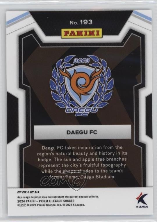 2024 Panini Prizm K-League Team Logo Silver Prizm Daegu FC #193 | eBay