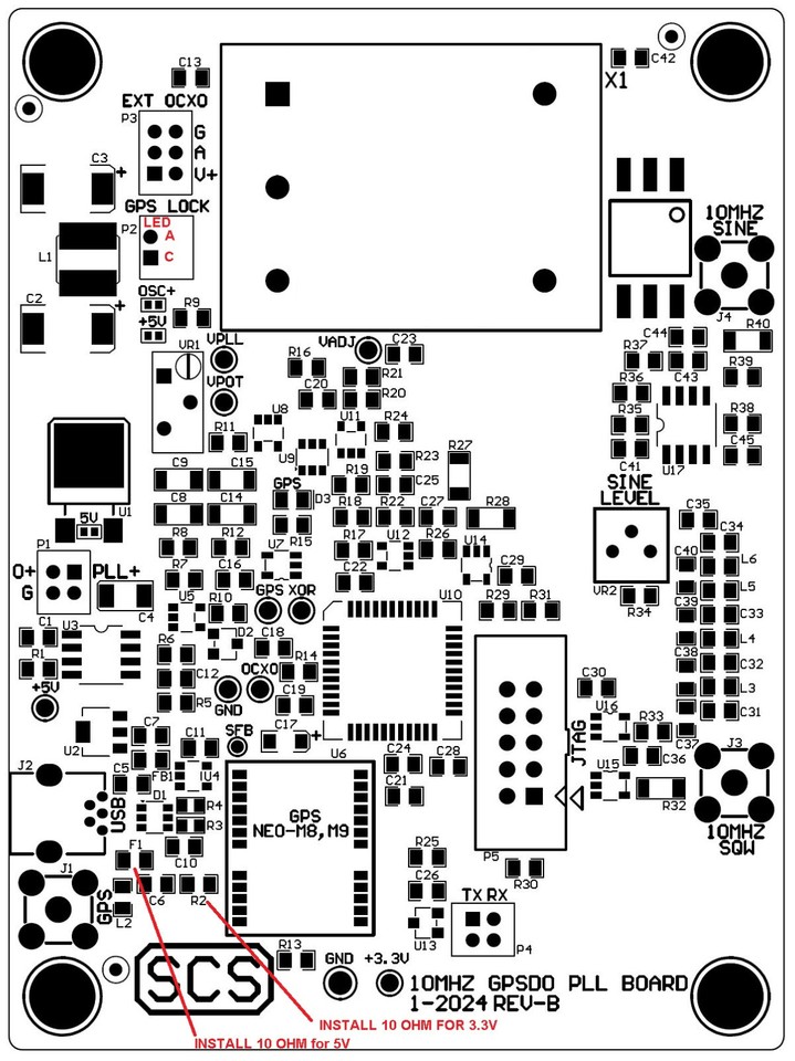 10MHz GPSDO board with PIEZO 5V OCXO Sine Wave, Square Wave, and 1PPS ...