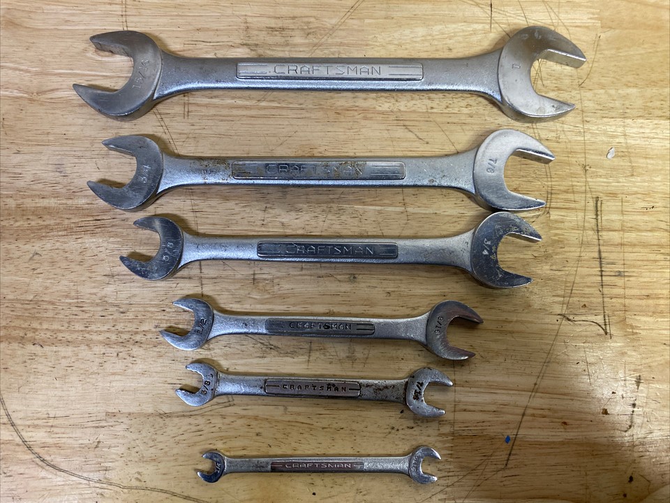 Craftsman 6 Piece Open End Wrench Set Made in USA 1” to 1/4”= V ...