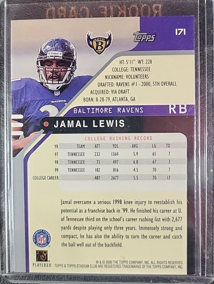 2000 Stadium Club Jamal Lewis RC #171 Rookie - Baltimore Ravens | eBay