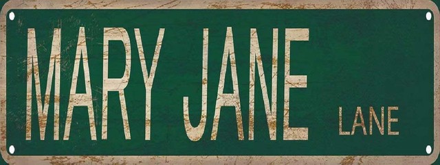 Mary Jane Lane Street Sign 6x16 Inch Vintage Rustic Retro Wall Decor ...