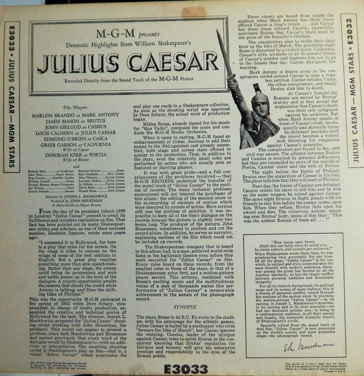 Soothsayer Julius Caesar 1953