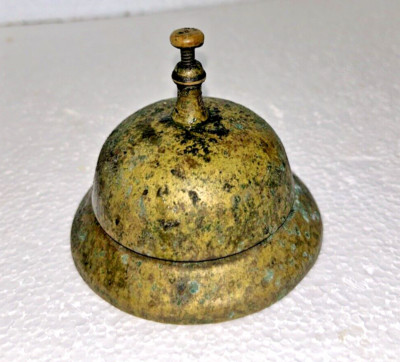 Vintage Hotel / School Desk Top Tap Service Bell Cast Metal Brass | eBay