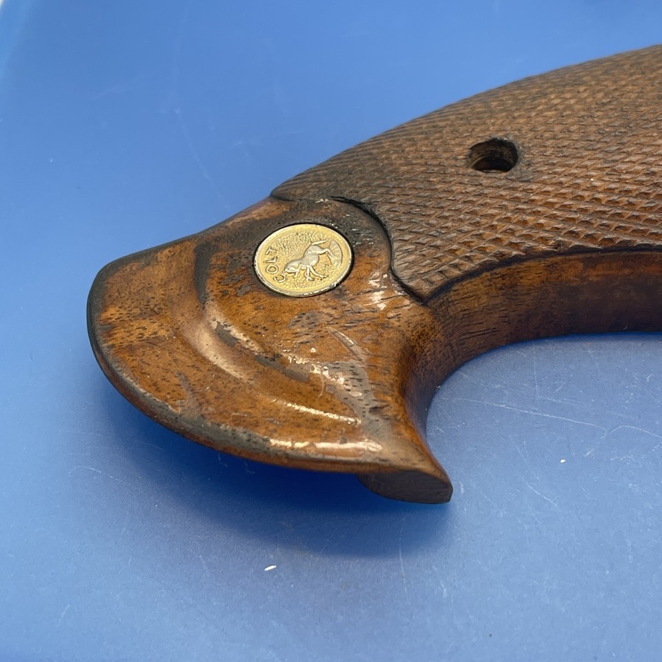 #B23FR Colt Python 2nd Gen Wood Grips Target OEM Gold Medallion W ...