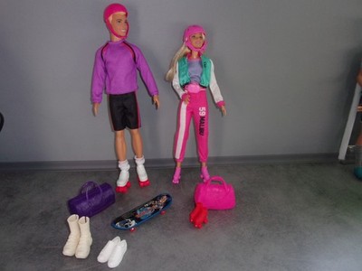 BARBIE & KEN ROLLER SKATING DOLLS WITH EXTRA ACCESSORIES | eBay UK