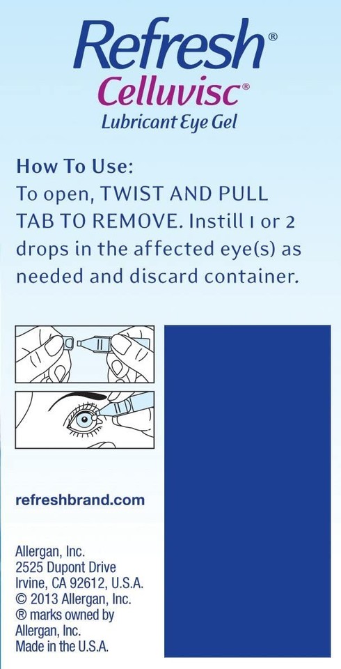 Refresh Celluvisc Lubricant Eye Gel Single-Use Containers - 3x30ct | eBay