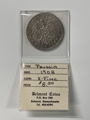 1908 A Prussia Germany Silver 5 (Funf) Mark | eBay