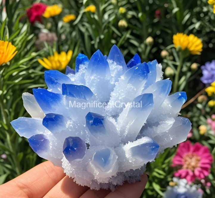 2025Rare Large Raw Blue Phantom Quartz Crystal Cluster Healing Reiki ...