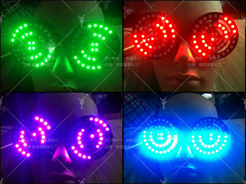 New Rechargeable Multi 88 LED Light REZZ DJ Glasses Bar Party Nightclub ...