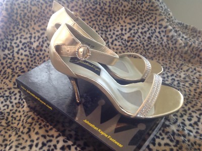 Jonathan Kayne "Florence" Gold Pageant/Prom/Mardi Gras Ball Sandals ...