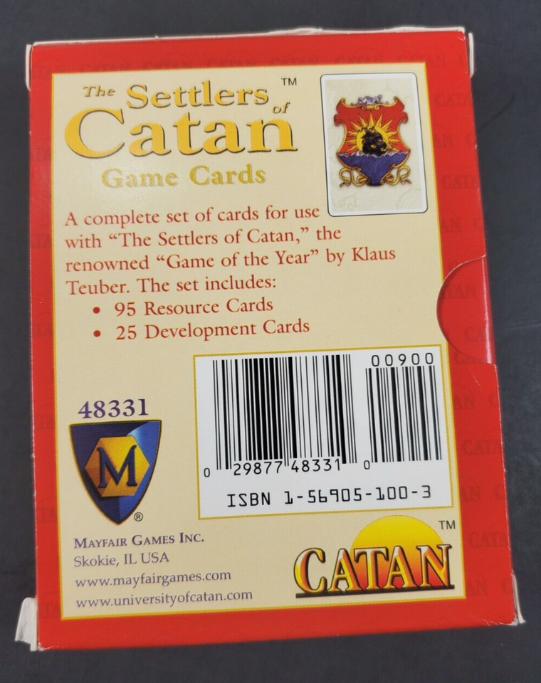 1997 The Settlers of Catan by Klaus Teuber by Mayfair Games 483 ...