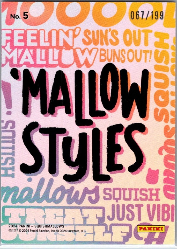 2024 Panini Squishmallows - 'Mallow Style Pink Prizm /199 Squish Up #5 ...